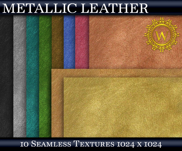 Second Life Marketplace - Metallic Leather Fabrics 10 Seamless Textures ...