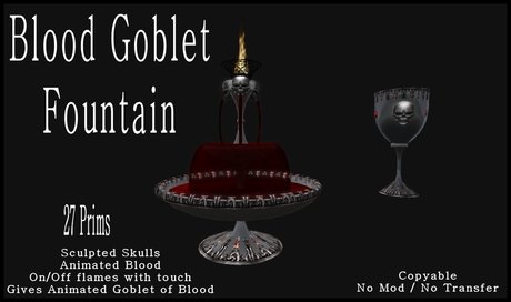 Second Life Marketplace - Blood Goblet Fountain BOXED