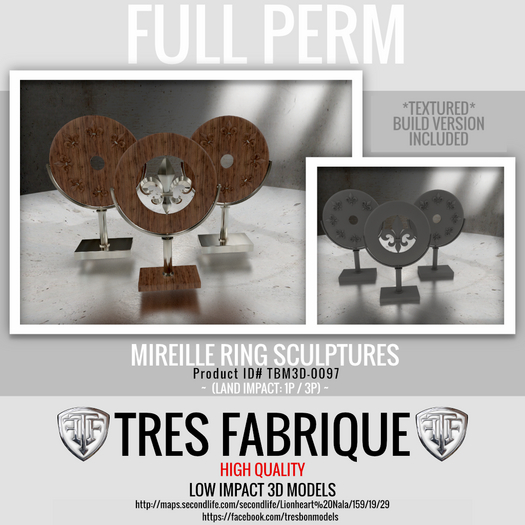 Second Life Marketplace - Full Perm Mireille Ring Sculpture Set [TMP0097FC]