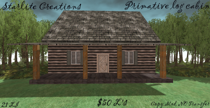 Second Life Marketplace - Starlite creations PRIMATIVE LOG CABIN