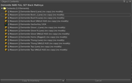 Second Life Marketplace - Demonite RARE FULL SET Black Maitreya
