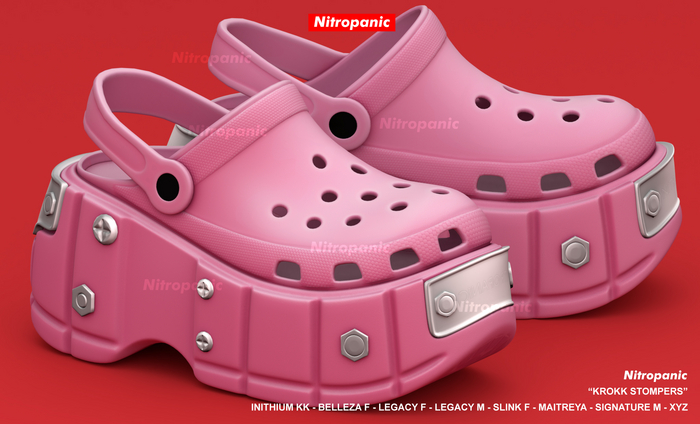 Second Life Marketplace - Nitropanic_KROKK Stompers PINK Silver (add)