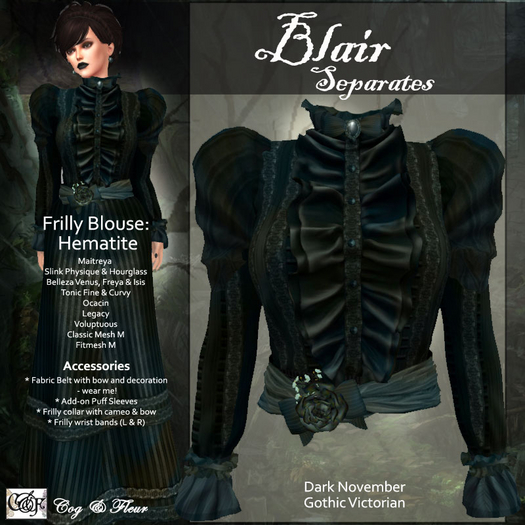 Second Life Marketplace - C&F Blair Gothic Outfit Separates - Frilly ...