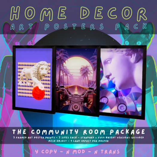 Second Life Marketplace - Art Posters Pack - The Community Room Package