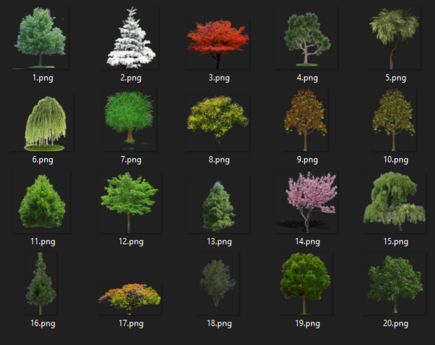 Second Life Marketplace - Trees PNG Set #7 "BOXED"