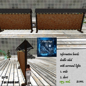 Second Life Marketplace - Double sided information boards with lights ...