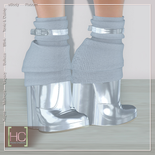 Second Life Marketplace - [HC] Chesni Silver Ankle Boots for Kupra ...
