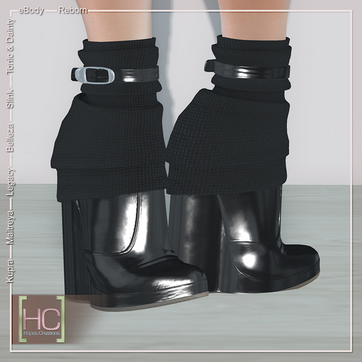 Second Life Marketplace - [HC] Chesni Black Ankle Boots for Kupra ...