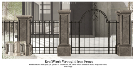 Second Life Marketplace - KraftWork Wrought Iron Fence (Add Me)