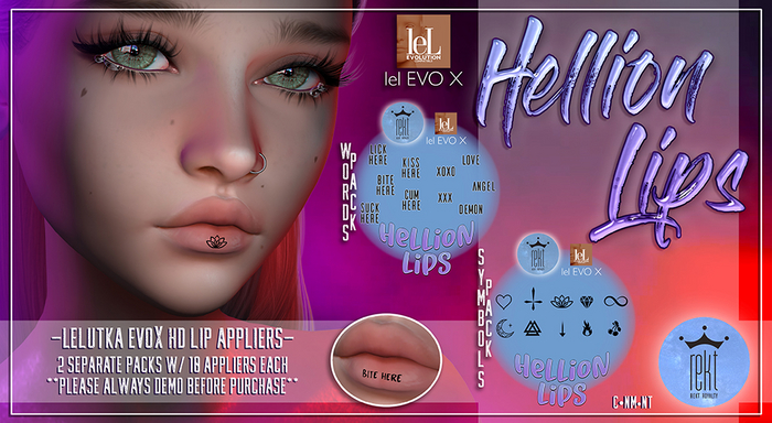 Second Life Marketplace - Rekt Royalty - Hellion Lips Symbols
