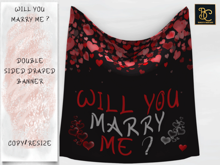 Second Life Marketplace - BMC3758 - WILL YOU MARRY ME ? - DOUBLE SIDED ...