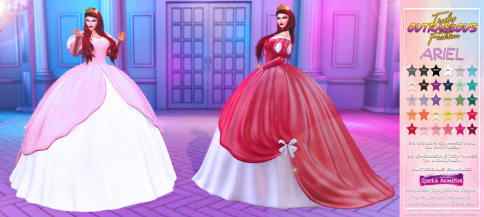 Second Life Marketplace - {TOF} ARIEL GOWN - ROSE (ADD)