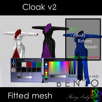 Second Life Marketplace - DEMO - Furry Andy - Cloak v2 for eBody Reborn