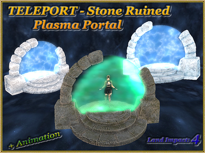 Second Life Marketplace - TELEPORT - Stone Ruined Plasma Portal (4 LI ...