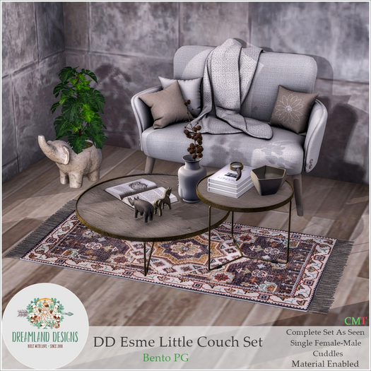 Second Life Marketplace - DD Esme Little Couch Set-PG/ADD