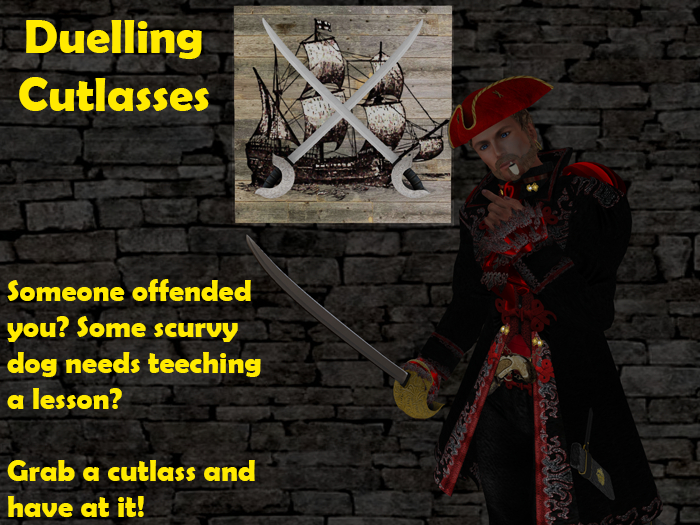 Second Life Marketplace - Duelling Cutlasses - Combat cutlass giver