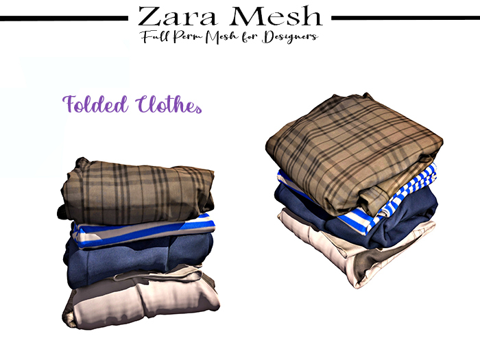 Second Life Marketplace - ZM - Clothes - Folded Clothes - FULL PERM MESH