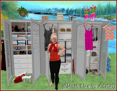 Second Life Marketplace - TRIPLE GIRLY CLOSET SCENE PROP LOTS OF DETAIL