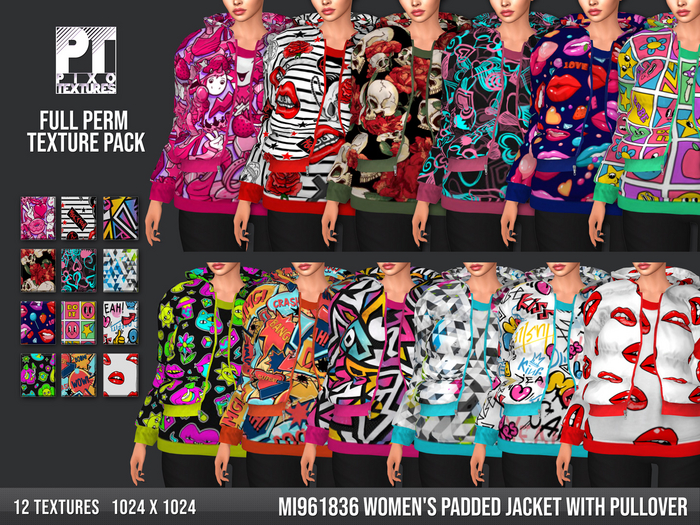 Second Life Marketplace - PIXO TEXTURES - MI961836 Women's Padded ...