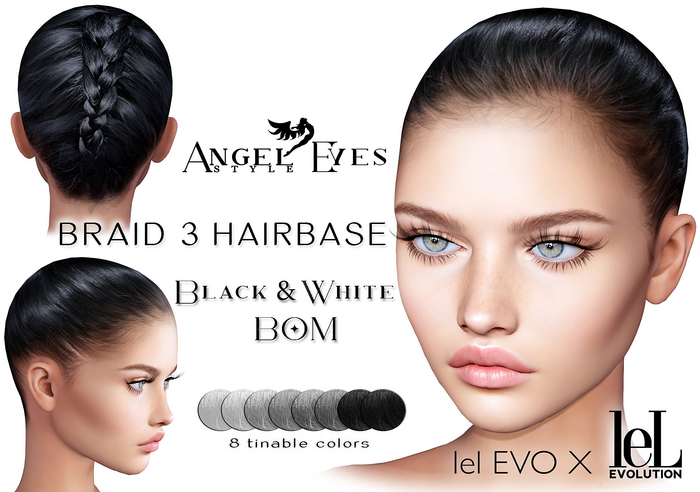 Second Life Marketplace - Angel Eyes - BRAID 3 Hairbase Lelutka EvoX ...