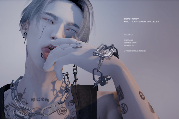 Second Life Marketplace - [Dope+Mercy]Multi Carabiner Bracelet_Light (ADD)