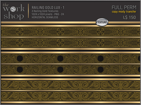 Second Life Marketplace - RAILING GOLD LUX-1