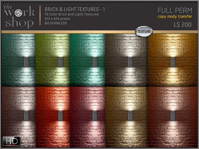 Second Life Marketplace - BRICK & LIGHT TEXTURE