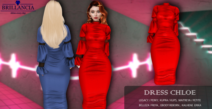 Second Life Marketplace - BRILLANCIA - Dress Chloe red