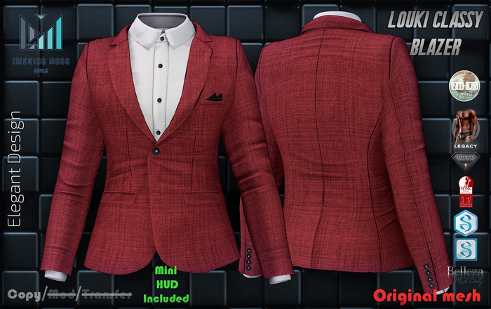 Second Life Marketplace - Louki Classy Blazer -Red- Aesthetic, Gianni ...