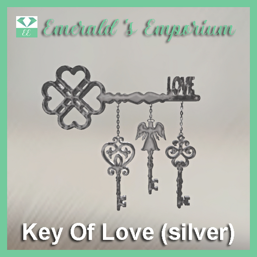 Second Life Marketplace - Key of Love in Silver & Gold Wall Plaques