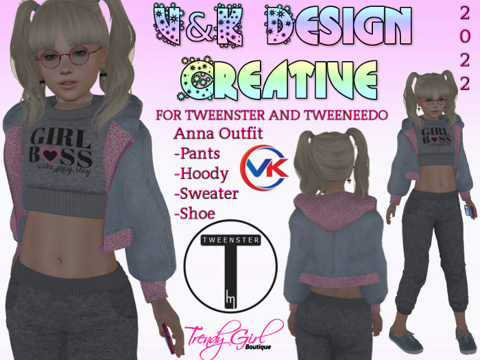 Second Life Marketplace - V&K Design Tweenster and TweeneeDoo Anna Outfit
