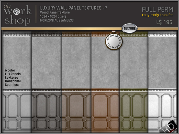 Second Life Marketplace - LUXURY WALL PANEL - 7