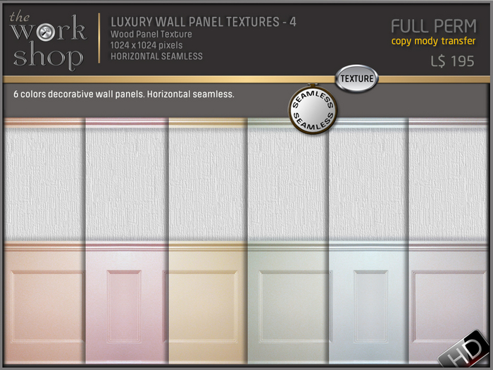 Second Life Marketplace - LUXURY WALL PANEL - 4