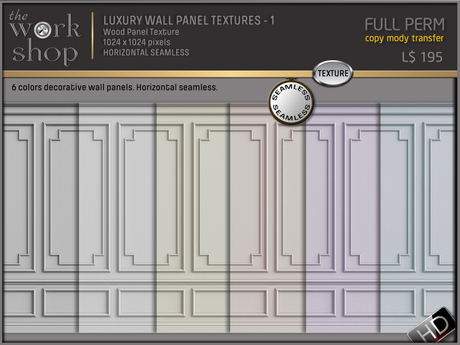 Second Life Marketplace - LUXURY WALL PANEL - 1