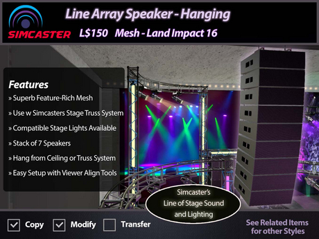 Second Life Marketplace - Line Array Speaker Hanging