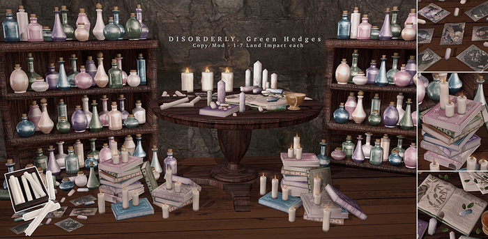 Second Life Marketplace - DISORDERLY. / Green Hedges / Box of Candles