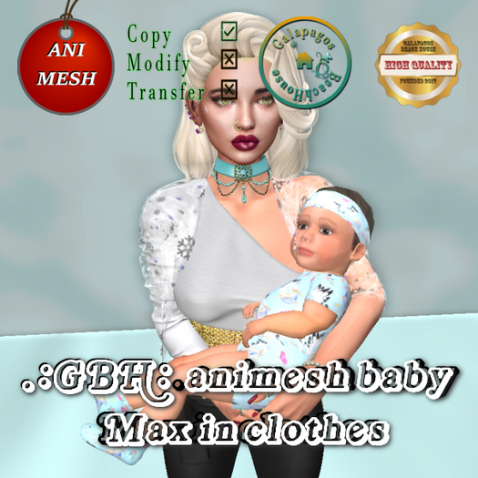 Second Life Marketplace - .:GBH:. 58 cm Baby Max in clothes with HUDs