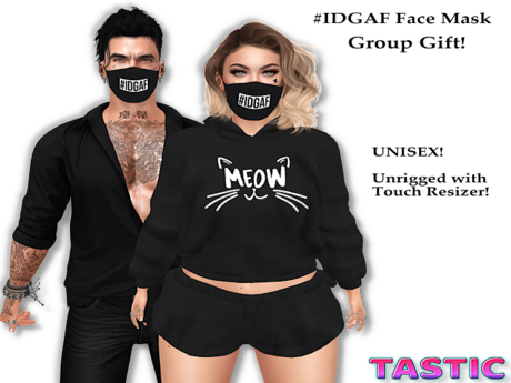 Second Life Marketplace - Tastic-#IDGAF Face Mask Group Gift!