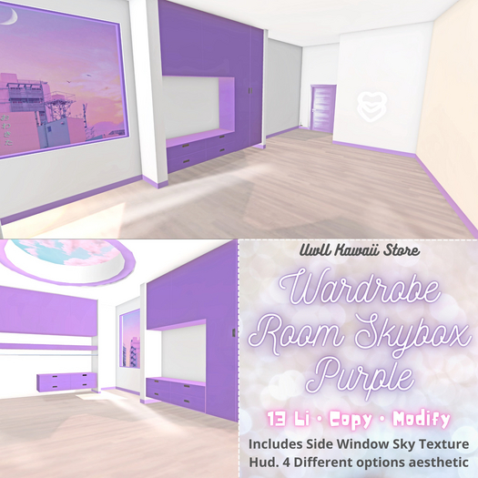 Second Life Marketplace - Wardrobe Room Skybox Purple - UwU Kawaii ...