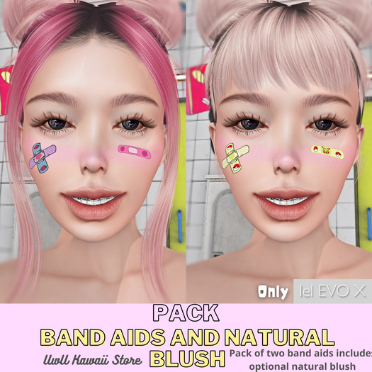 Second Life Marketplace - Band Aids and Natural Blush Pack - UwU Kawaii ...
