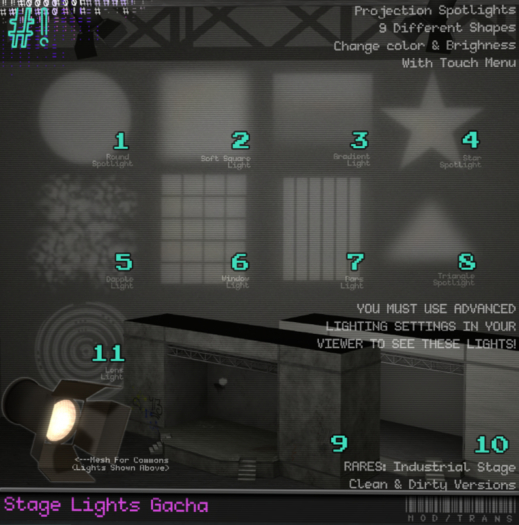 Second Life Marketplace - 10.#hashbang! - Stage Lights Gacha ...