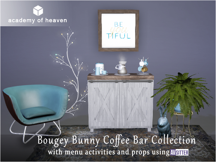Second Life Marketplace - AOH Bougey Bunny Menu Coffee Bar/Chair/Deco