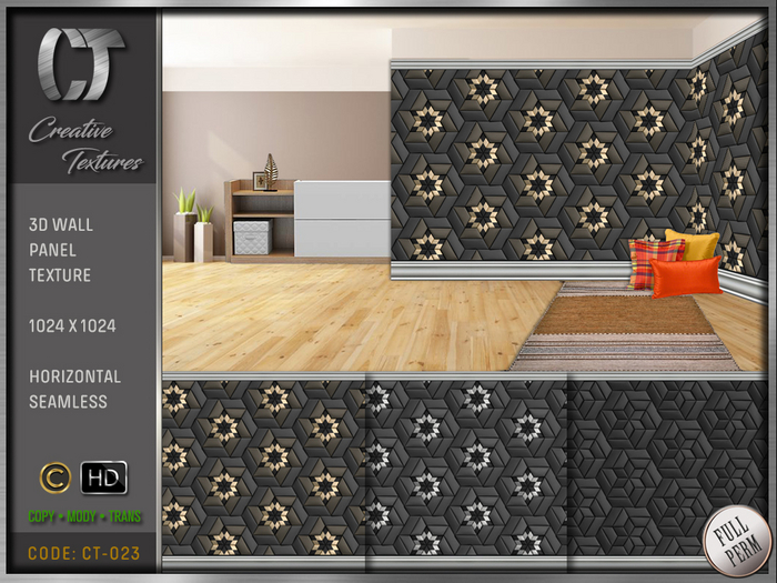 Second Life Marketplace - WALLPAPER TEXTURES 3D CT-023