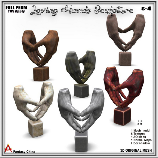 Second Life Marketplace - Full Perm Valentine - Loving Hands Sculpture s-4
