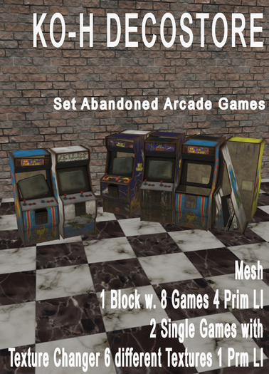 Second Life Marketplace - KO-H Abandoned Arcade Games