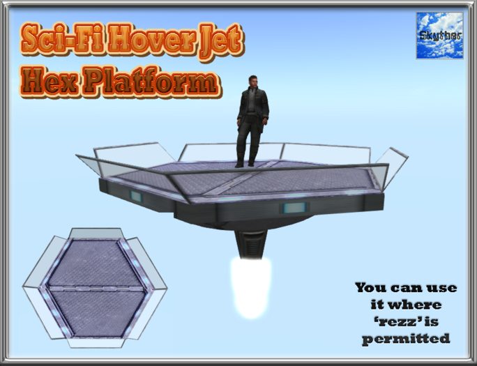Second Life Marketplace - Sci-Fi Hover Jet Hex Platform (10 prim)
