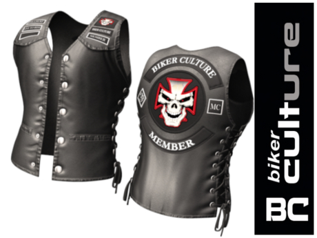 Second Life Marketplace - BIKER CULTURE_MALE MC BIKER VEST - BLACK ...