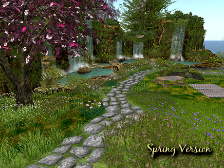 Second Life Marketplace - Forever Falls Garden Waterfall garden, water ...