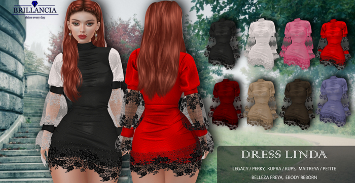 Second Life Marketplace - Brillancia - Dress Linda FULL PACK
