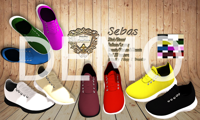 Second Life Marketplace - DEMO - Nala Design - Sebas Casual Male Shoes - Mesh Bodies